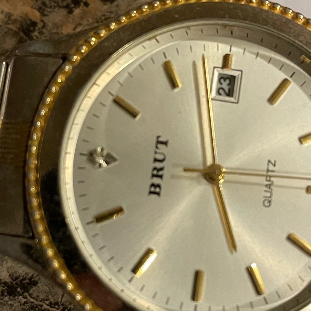 Mens Vintage Brut Watch Silver & Gold Color With Stre… - Gem